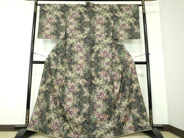 平和屋着物●都喜ヱ門　本場大島紬　7マルキ　総絣　花尽くし　藤絹織物謹製　正絹　逸品　DAAY1058ps