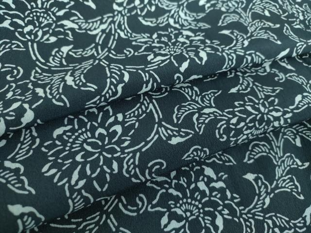 平和屋着物●洗える最高級着物　＜英＞はなぶさ謹製　小紋　型染　更紗花文　洗える着物　逸品　DAAY1059ps