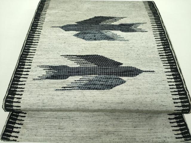 平和屋着物●太鼓柄袋帯　紬地　飛鳥文　正絹　逸品　DAAY1147ps