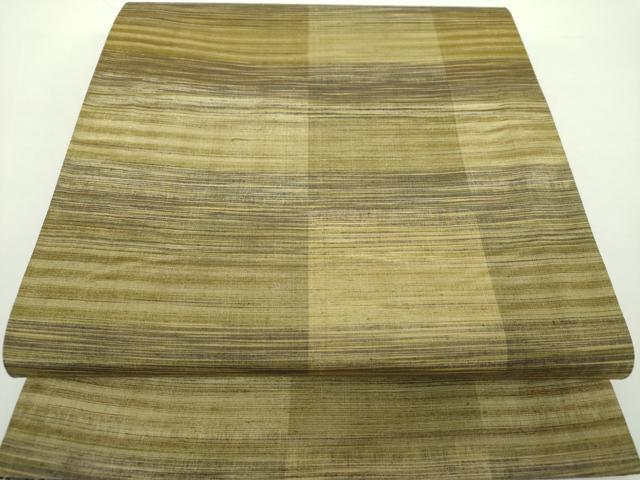 平和屋着物●両面　全通柄袋帯　紬地　市松文様　間道　正絹　逸品　DAAY1148ps