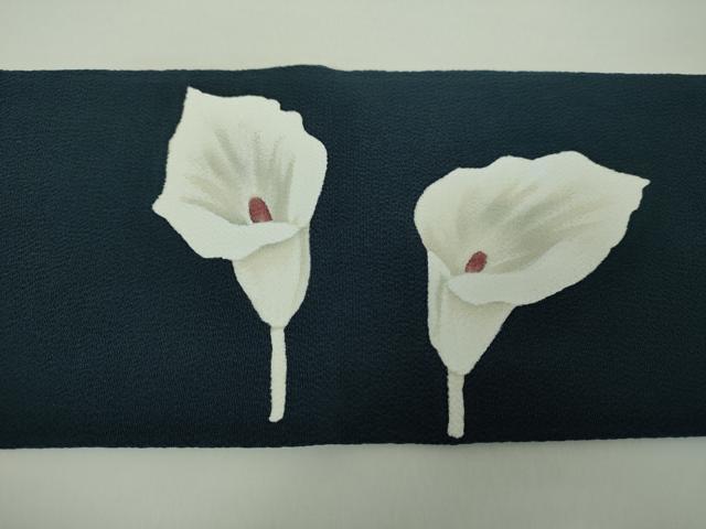 平和屋着物○九寸名古屋帯 刺繍 手描き カラー 鬼しぼ縮緬 正絹 逸品