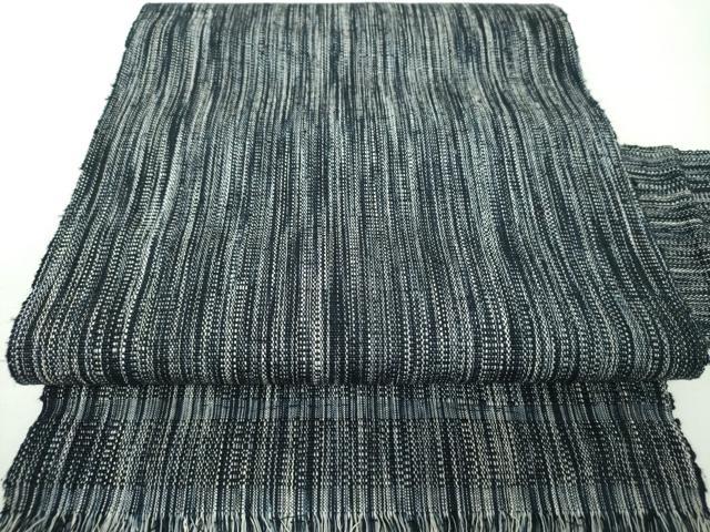 平和屋着物●八寸名古屋帯　紬地　縞　正絹　逸品　未使用　DAAY1183ps