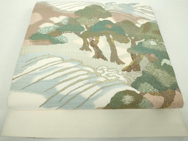 平和屋着物●爪掻き本綴れ　八寸名古屋帯　浜松文　金銀糸　正絹　逸品　DAAY1210ps