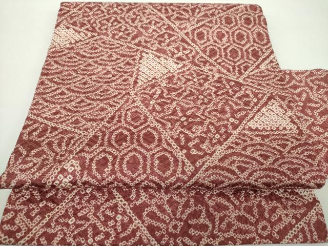 平和屋着物●名門　藤娘きぬたや・総絞り　全通柄九寸名古屋帯　切嵌花文　正絹　逸品　DAAY1220ps