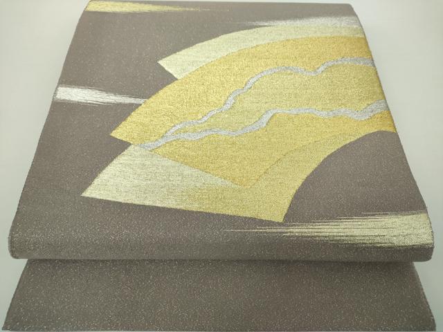 平和屋着物●爪掻き本綴れ　太鼓柄袋帯　地紙重ね　金銀糸　正絹　逸品　DAAY1229ps