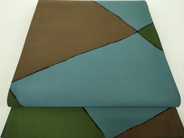 平和屋着物●世界的人形師　辻村寿三郎　ジュサブロー　六通柄袋帯　格子　金糸　正絹　逸品　DAAY1241ps