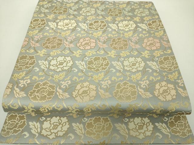 平和屋着物●西陣織　陰山織物謹製　箔屋清兵衛　六通柄袋帯　牡丹唐草　金糸　正絹　逸品　DAAY1243ps