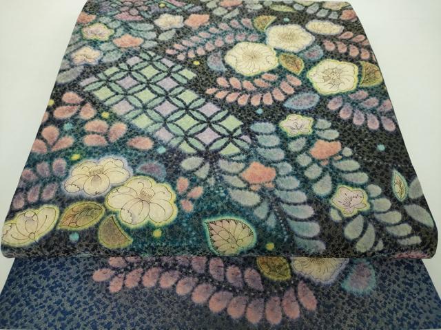 平和屋着物●太鼓柄袋帯　作家物　辻が花　金通し地　正絹　逸品　DAAY1260ps