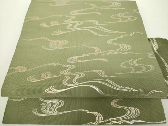 平和屋着物●綴れ　九寸名古屋帯　流水文　金銀糸　正絹　逸品　DAAY1300ps