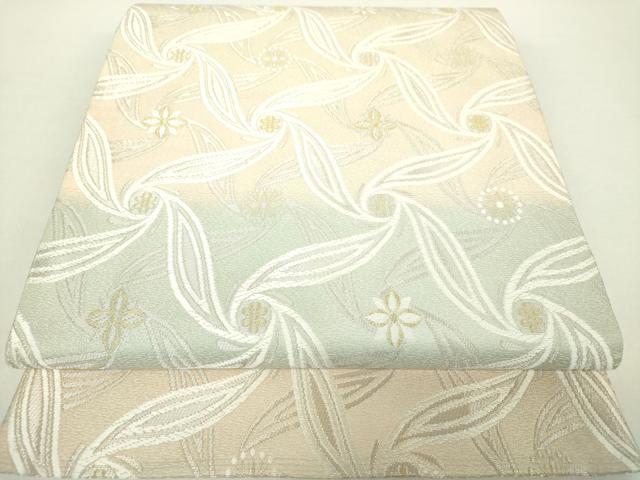 平和屋着物●六通柄袋帯　創華錦　草花文　正絹　逸品　DAAY1306ps