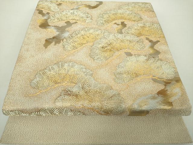 平和屋着物●綴れ　太鼓柄袋帯　松文　金銀糸　正絹　逸品　DAAY1340ps