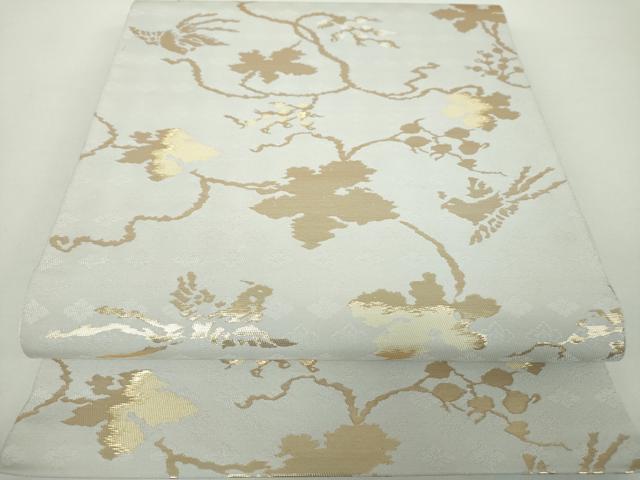 平和屋着物●全通柄　本袋帯　唐草鳳凰　金糸　正絹　逸品　未使用　DAAY1349ps