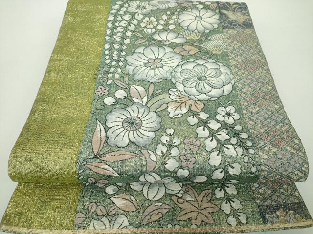 平和屋着物●六通柄袋帯　辻が花　金銀糸　正絹　逸品　DAAY1358ps