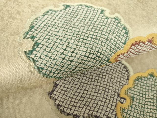 平和屋着物○九寸名古屋帯 作家物 鹿の子雪輪重ね 金糸 引箔 正絹