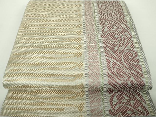 平和屋着物●本場筑前博多織　八寸名古屋帯　間道　正絹　逸品　DAAY1385ps