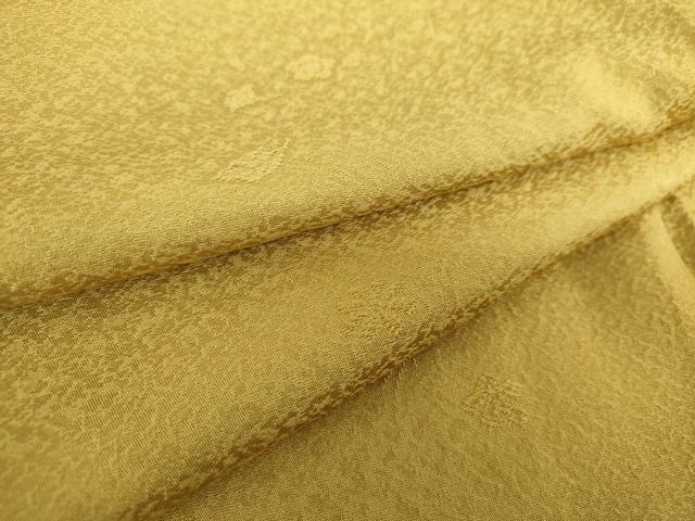 平和屋着物●上質な色無地　吹き寄せ花地紋　桑染色　正絹　逸品　DAAY1395ps