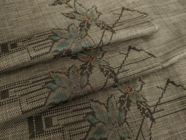 平和屋着物●本場大島紬　9マルキ　枝花文　正絹　逸品　DAAY1415ps