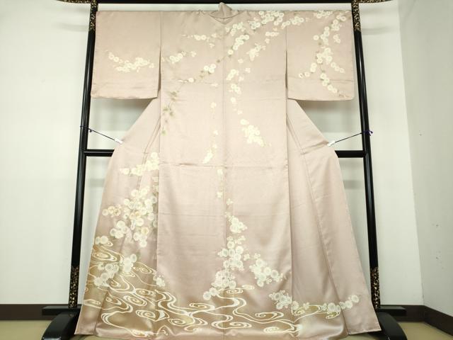 平和屋着物●訪問着　駒刺繍　流水菊　暈し染め　金彩　正絹　逸品　未使用　DAAY1431ps