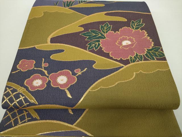 平和屋着物●六通柄袋帯　詩瑠絵都　金糸　正絹　逸品　DAAY1584ps