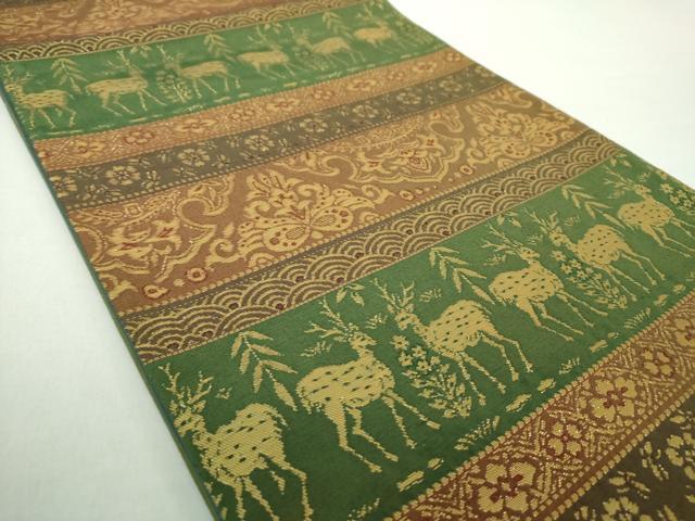 平和屋着物○六通柄袋帯 紬地 幾何学文様 正絹 逸品 CAAY9737hy