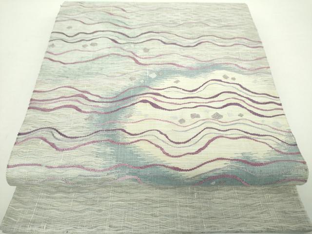 平和屋着物▽京の名門　じゅらく謹製　帝王紫　太鼓柄袋帯　スリーシーズン帯　春　夏　秋　すくい織　波霞　正絹　逸品　DAAY1608ps