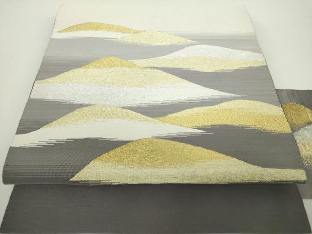 平和屋着物●爪掻き本綴れ　八寸名古屋帯　遠山文　金銀糸　正絹　逸品　DAAY1620ps