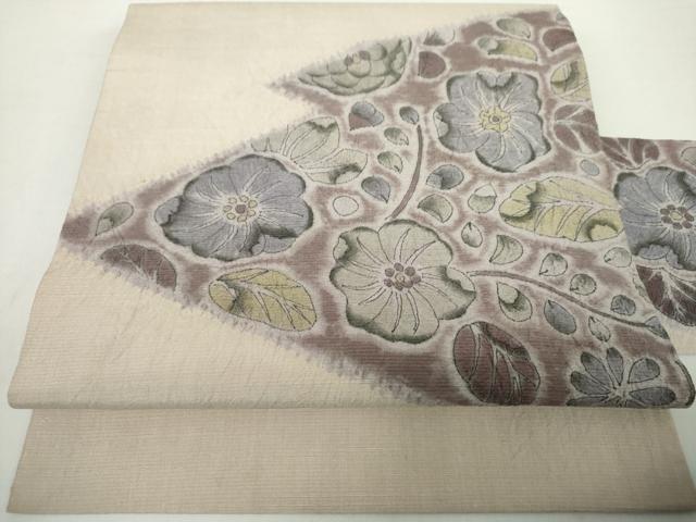 平和屋着物●九寸名古屋帯　紬地　絞り　辻が花　正絹　逸品　DAAY1647ps