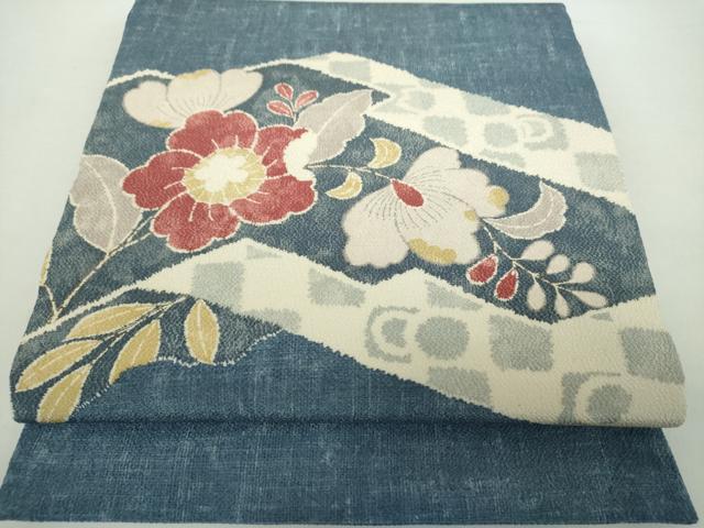 平和屋着物●九寸開き名古屋帯　辻が花　鬼しぼ縮緬　正絹　逸品　DAAY1648ps