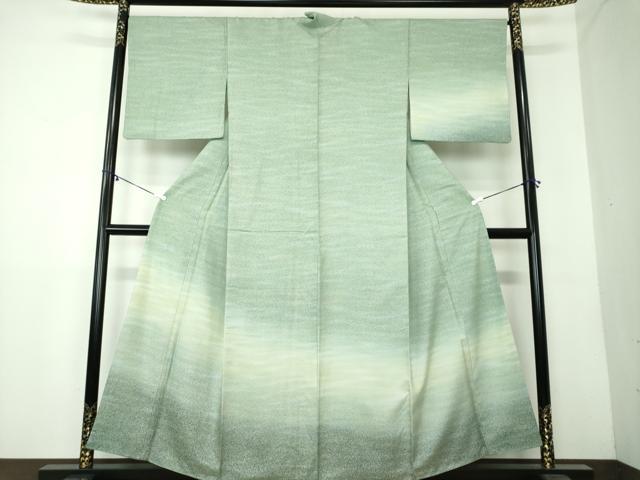 平和屋着物●白山紬　訪問着　霞文　たたき染め　正絹　逸品　DAAY1666ps