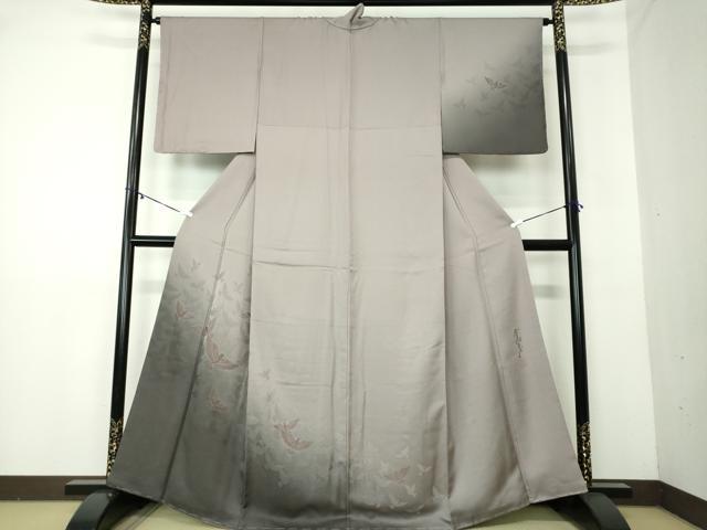 平和屋着物●染色作家　斉藤三才　訪問着　三才鳥　暈し染め　正絹　逸品　未使用　DAAY1667ps