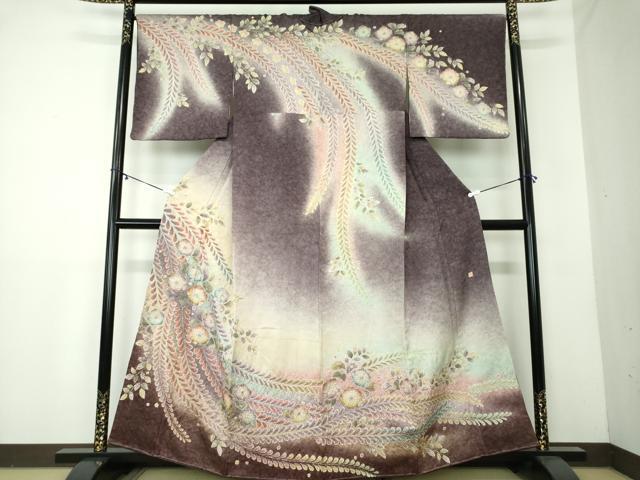 平和屋着物●訪問着　作家物　絞り　辻が花　暈し染め　銀通し地　正絹　逸品　未使用　DAAY1668ps