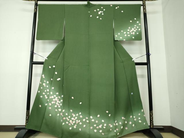 平和屋着物●訪問着　作家物　舞桜　暈し染め　金彩　正絹　逸品　DAAY1680ps