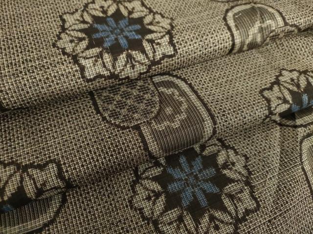 平和屋着物●アンティーク　大正ロマン　本場大島紬　割り込み絣　花丸文　正絹　逸品　DAAY1707ps