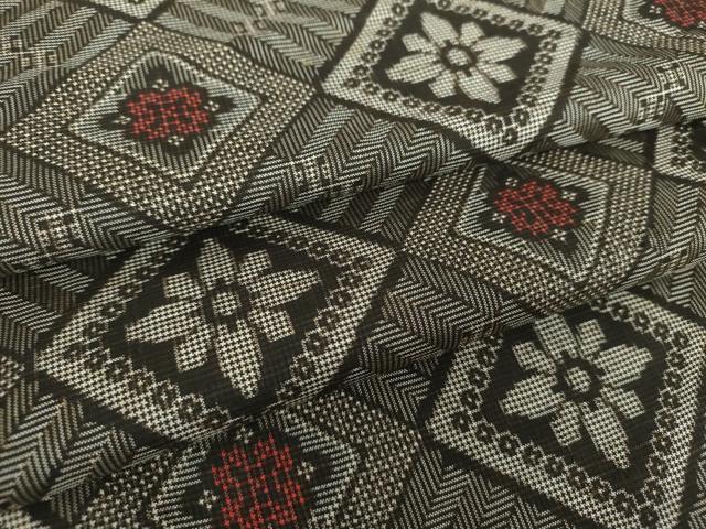 平和屋着物●本場大島紬　龍郷絣　花菱文　正絹　逸品　DAAY1708ps