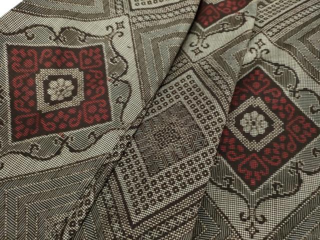 平和屋着物●本場大島紬　龍郷絣　花菱文　正絹　逸品　DAAY1712ps