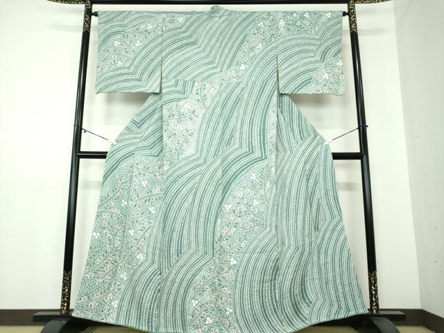 平和屋着物●訪問着　総絞り　草花文　正絹　逸品　DAAY1791ps