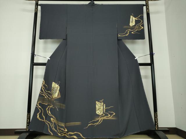 平和屋着物●訪問着　竹屋町刺繍　立鶴　金銀彩　正絹　逸品　未使用　DAAY1819ps