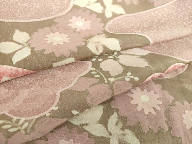 平和屋着物●上質な小紋　絞り　地紋起こし　霞花文　西武百貨店扱い　正絹　逸品　DAAY1837ps