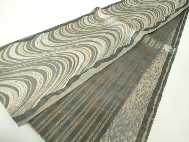 平和屋着物●双方向　両面全通柄袋帯　紗麗都　金銀糸　正絹　逸品　未使用　DAAY1852ps