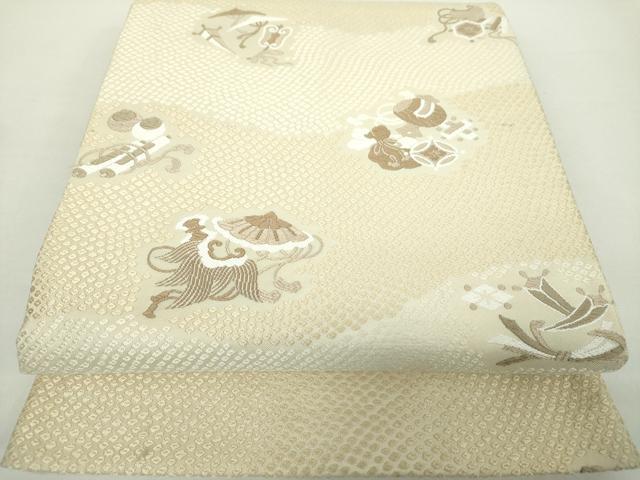 平和屋着物●六通柄袋帯　唐織　宝尽くし　正絹　逸品　DAAY1887ps