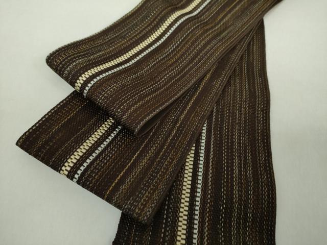 平和屋着物●男性　本場筑前博多織　両面　角帯　間道　正絹　逸品　未使用　DAAY1907ps