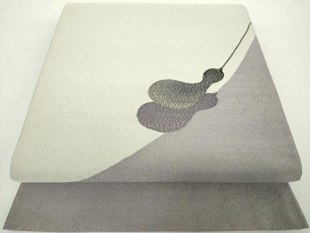 平和屋着物●爪掻き本綴れ　太鼓柄袋帯　作家物　瓢箪　金糸　正絹　逸品　DAAY1946ps