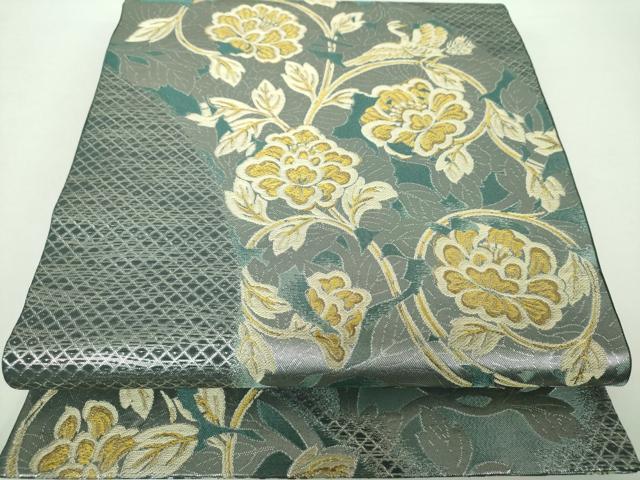 平和屋着物●西陣　川島織物　六通柄　本袋帯　更紗花鳥文　金銀糸　正絹　逸品　DAAY1952ps