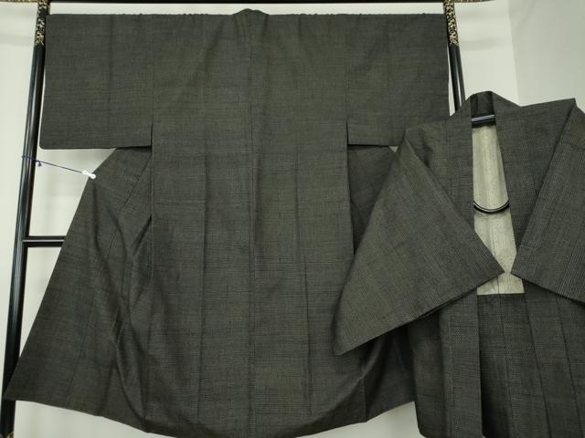 平和屋着物●男性　結城紬　アンサンブル　80亀甲　総詰め　正絹　逸品　DAAY1955ps