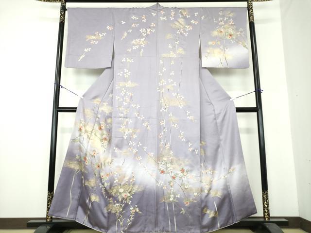 平和屋着物●訪問着　吉祥花文　暈し染め　金彩　正絹　逸品　DAAY1976ps