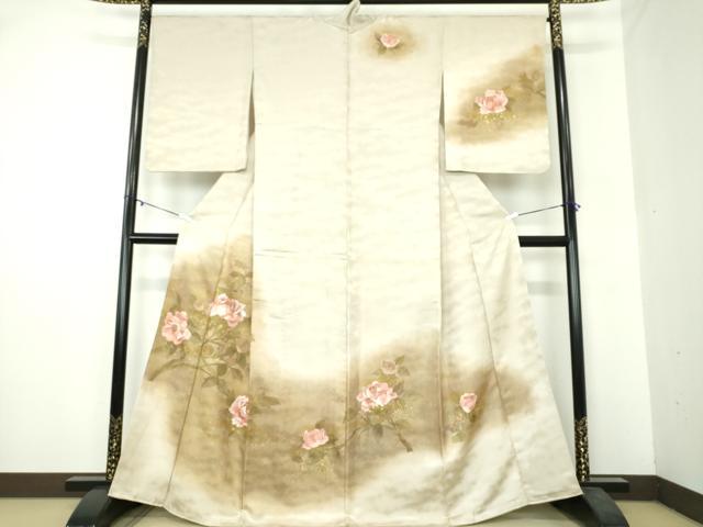 平和屋着物●訪問着　刺繍　枝花文　暈し染め　金彩　正絹　逸品　DAAY1982ps