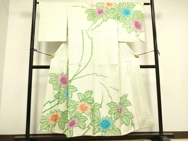 平和屋着物●訪問着　総絞り　草花　正絹　逸品　DAAY2450op