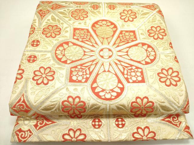 平和屋着物●西陣　川島織物　六通柄　本袋帯　宝相華　金銀糸　正絹　逸品　DAAY2642op