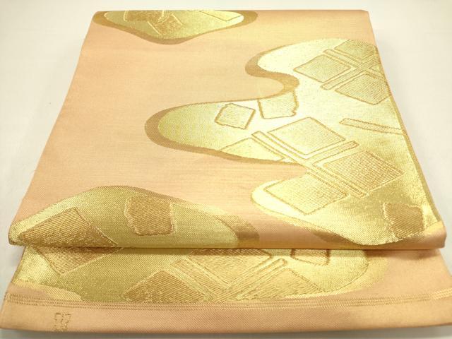 平和屋着物●西陣　川島織物　六通柄　本袋帯　流水箔散らし　金糸　正絹　逸品　DAAY2644op