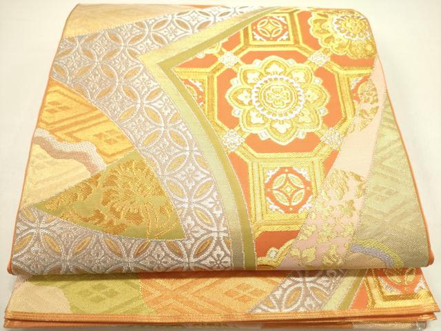 平和屋着物●西陣　川島織物　六通柄　本袋帯　正倉院花文　金銀糸　正絹　逸品　DAAY2650op